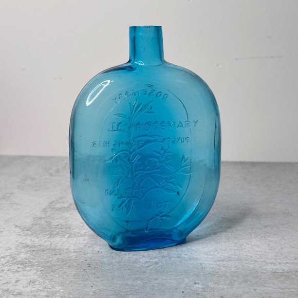 Art | Vintage Clevenger Brothers Embossed Turquoise Blue Apothecary ...